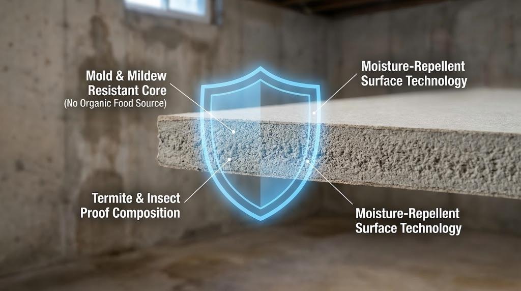 Mold Resistant Cement Board for Basements & High-Humidity Areas
